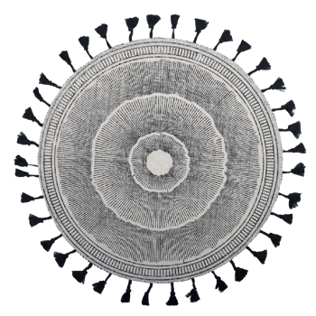 Aulica Set De 6 Dessous D Assiette Design Azteque Noir